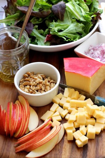 Apple Gouda Walnut Salad - Green Valley Kitchen